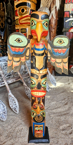 Totem Pole Wooden Height 0,67 meters 26,37 Inches KENAI,AK Little Big ...