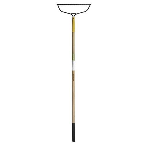 54" Wood Handle 16 Steel Tine Bow Rake Lawn Landscaping Mulch Rock ...