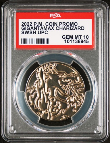PSA 10 - 2022 Pokemon Promo Coin GIGANTAMAX CHARIZARD UPC (6945) | eBay