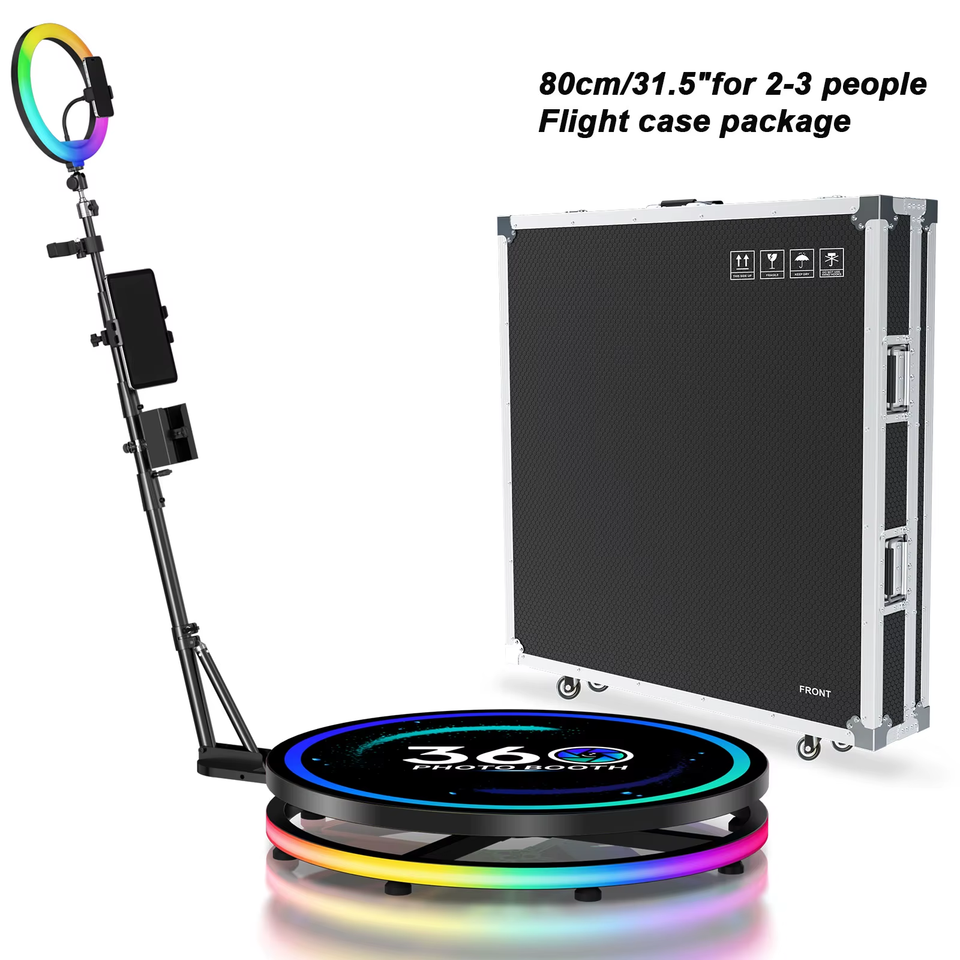 Rotating 360 Photo Booth Machine Selfie Stand Free Customize Logo with ...