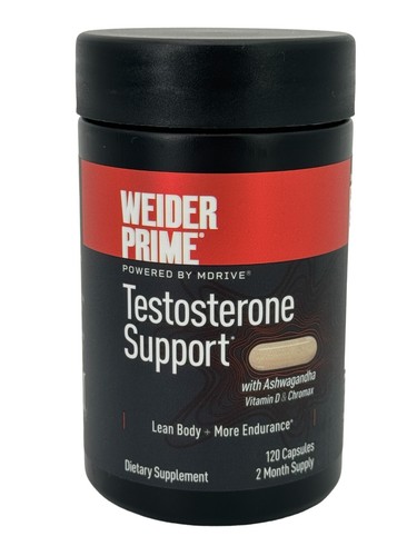 Weider Prime Testosterone Support with Ashwagandha 120 Capsules ...