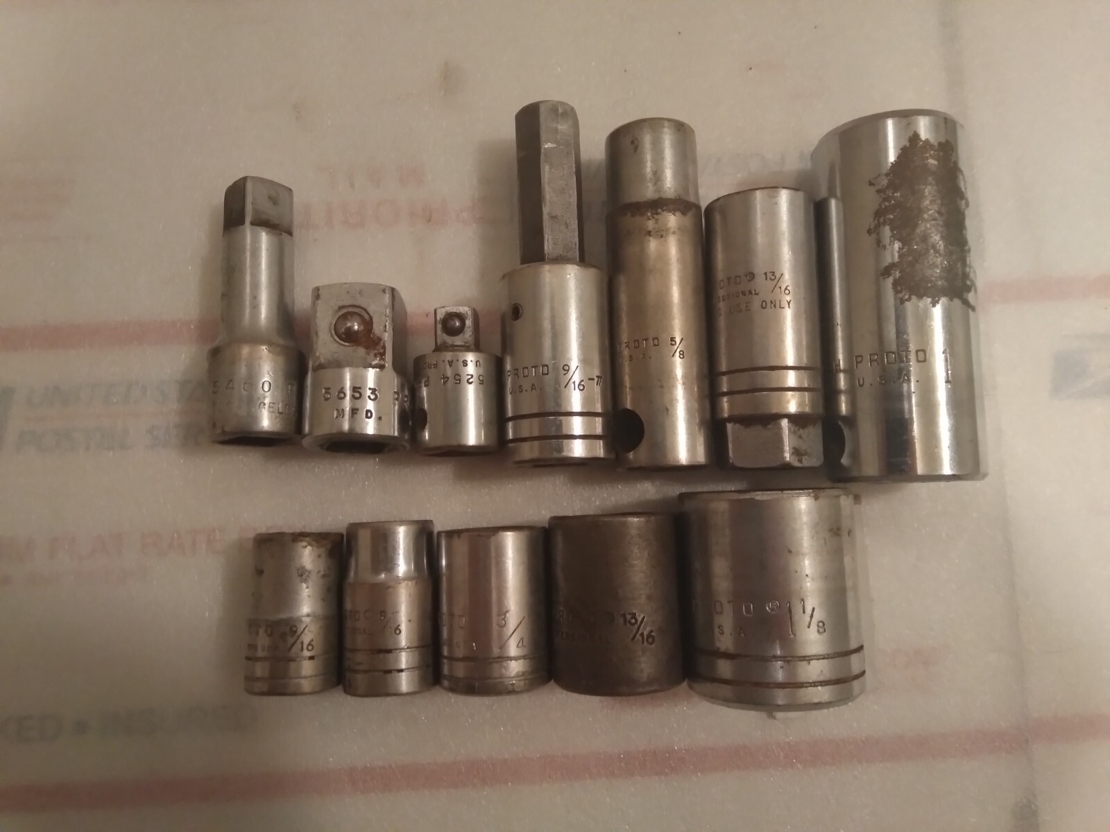 Lot of 12 pieces Proto USA 1/2" Drive assorted Sockets, adapters, extension | eBay
