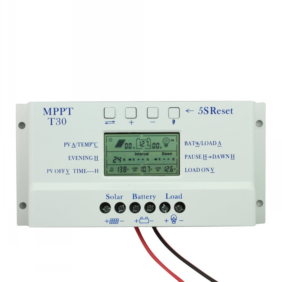MPPT Solar Panel Regulator LCD 10A-80A 12V/24V Charge Controller 3 ...