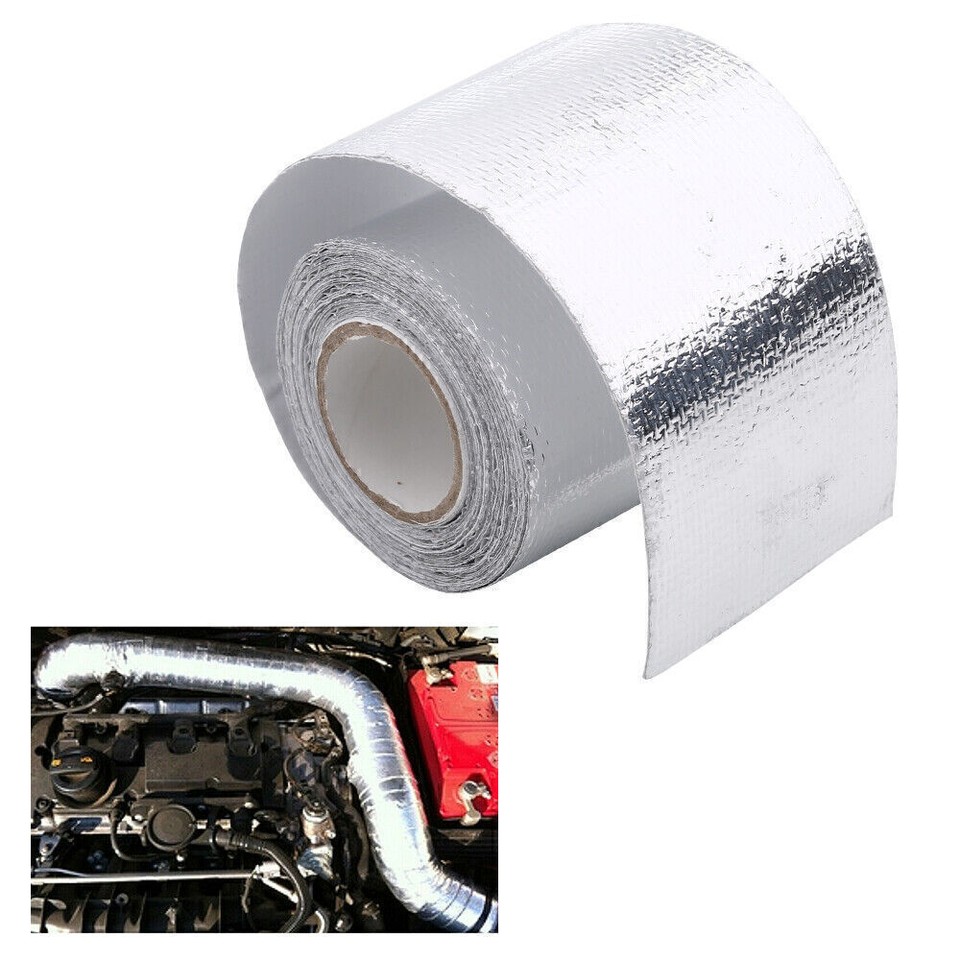 2" x 16' Adhesive Exhaust Header Pipe Wrap Heat Shield Tape Exhaust ...
