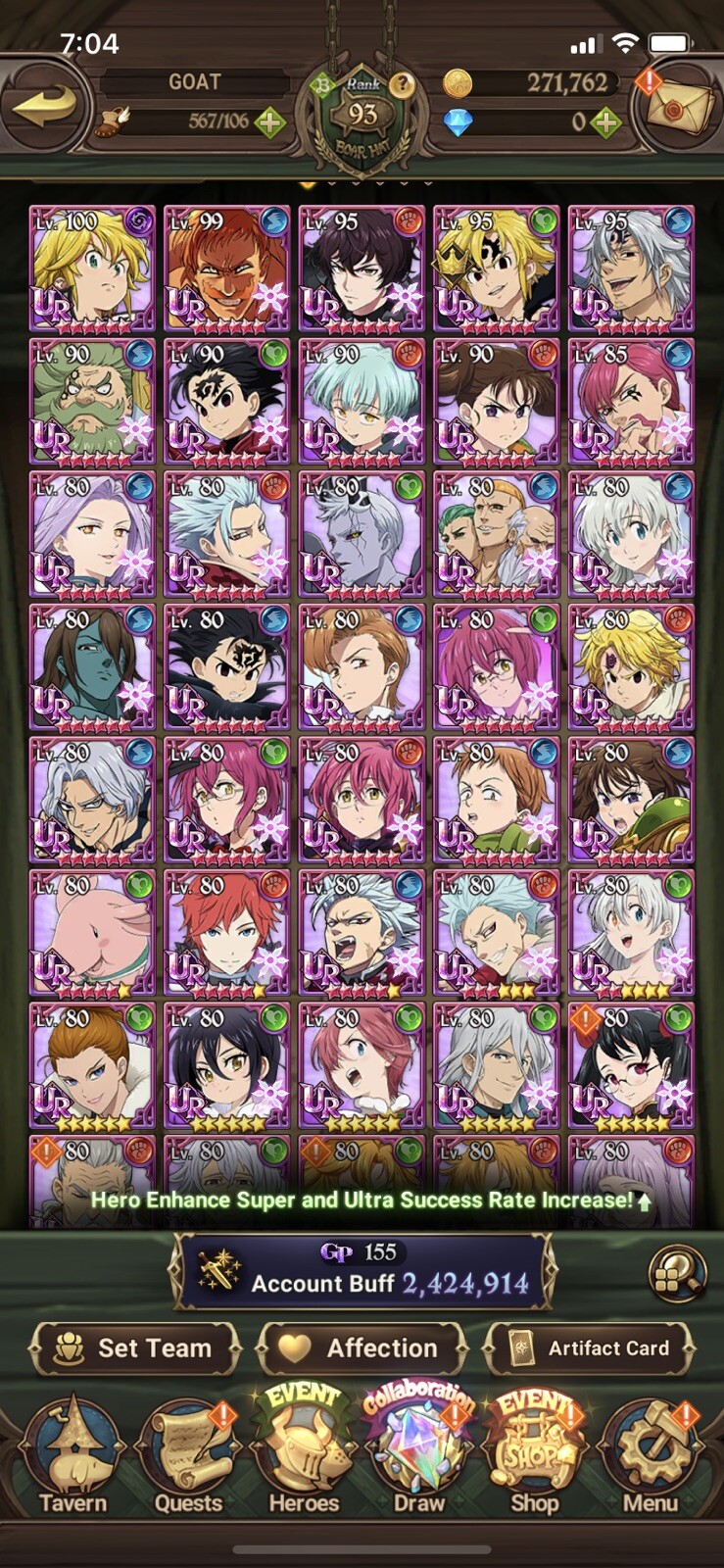 [GLOBAL] Seven Deadly Sins Grand Cross Account, 7DS, 1250+ GEMS, Random ...