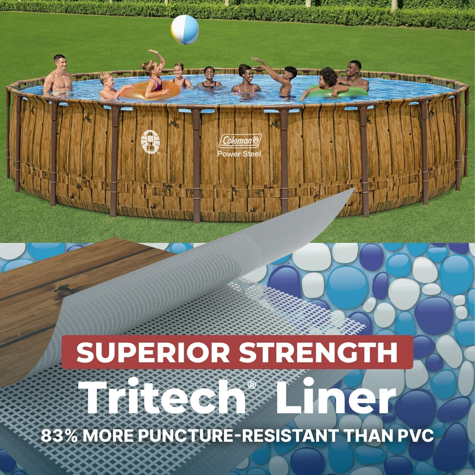 Coleman 22-Ft Power Steel Above Ground Round Metal Frame Pool Set | eBay