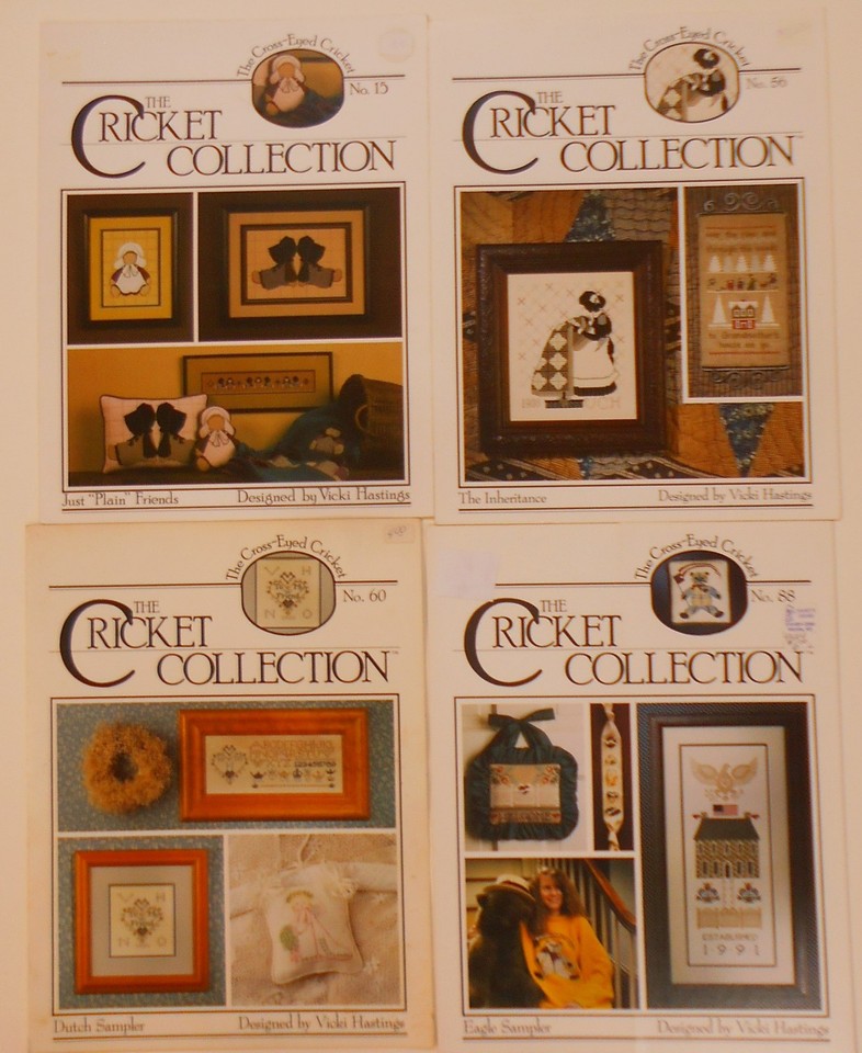 10 The Cross Eyed Cricket Collection Cross Stitch Booklets Primitive ...