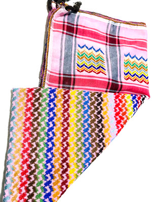 Rainbow Keffiyeh Palestine Scarf, Unique Arab Desert Bandana face Cover ...