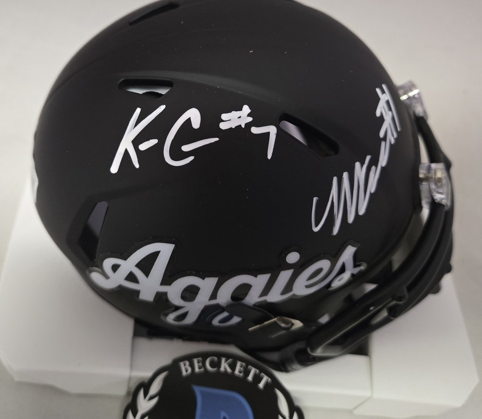 KC Concepcion & Craver Signed Texas A&M Aggies Mini Football Helmet ...