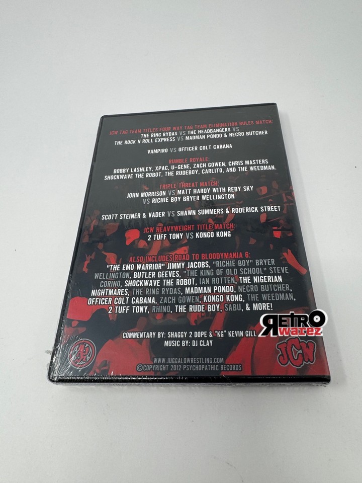 JCW Bloody Mania 6 DVD SEALED insane clown posse Juggalo wrestling ...