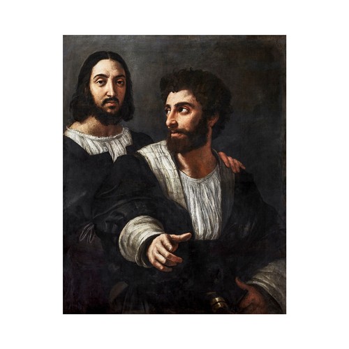 Raphael, Self-portrait with a friend, 1519, Canvas Print, 16" x 20 ...