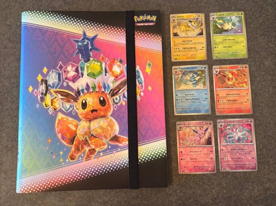 Prismatic Evolutions Binder + 6 cards-Espeon #62 + Sylveon #68 ...