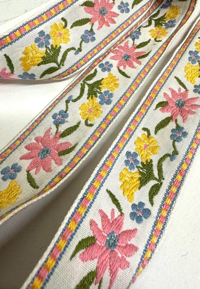 1-3/4" Floral Jacquard Woven Ribbon Trim - 8 Continuous Yards! | eBay