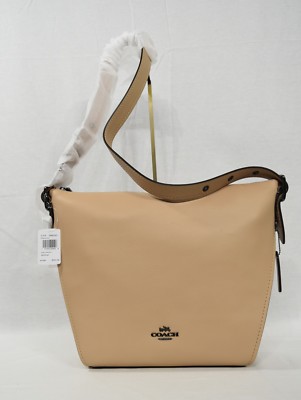 NWT Coach 21378 Leather Dufflette / Shoulder Bag in Dark Gunmetal ...