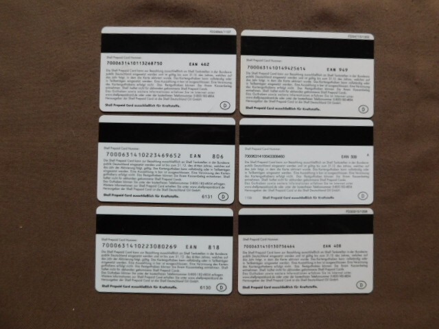 6 Tank / Gift Cards ( to collect,no value ) Duitsland - SHELL ...