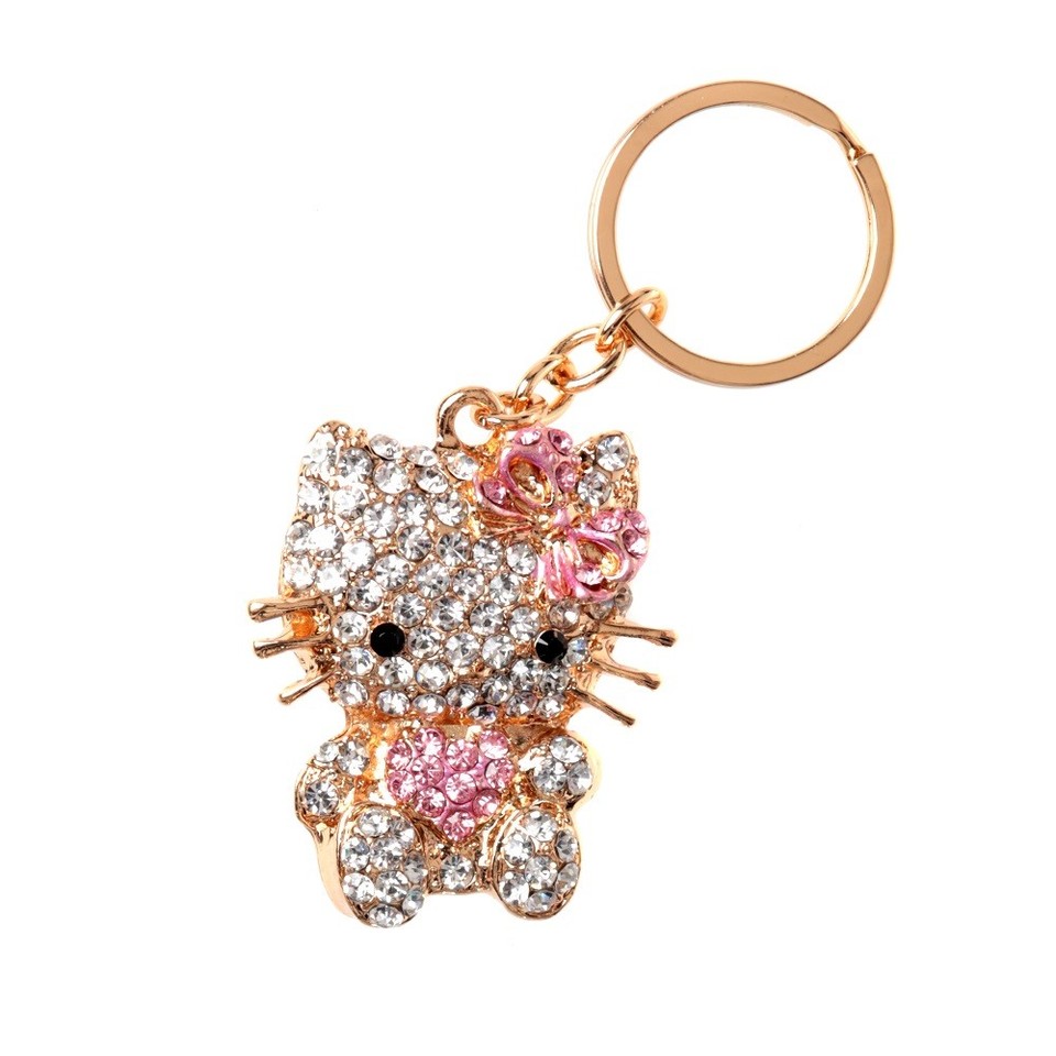 Swarovski Elements Original Gold Keychain For Women G4Love Hello Kitty ...