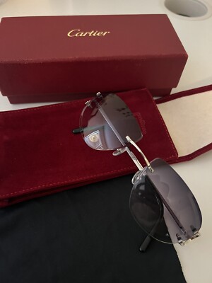 Cartier C Decor Frameless Sunglasses Authentic | eBay