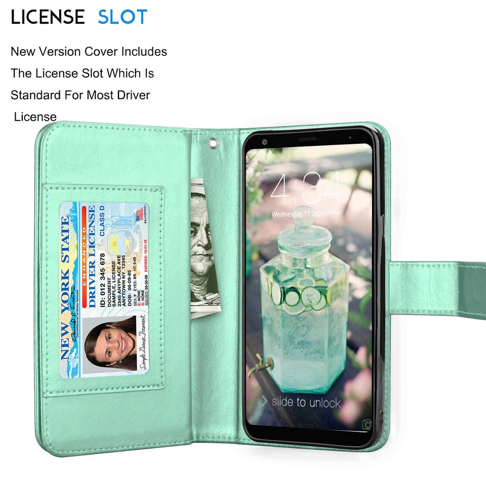 Luxury Leather Wallet Case Flip Holder Card Stand Protective Phone ...