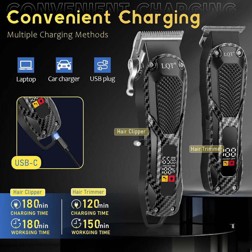 Professional Hair Clippers for Men Rechargeable Cordless Beard Trimmer ...