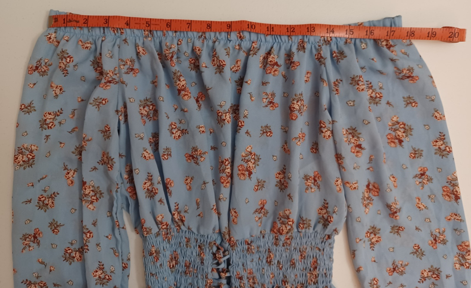 Women's No Comment Blue Floral Daisy Duke Southern Country Off Shoulder ...