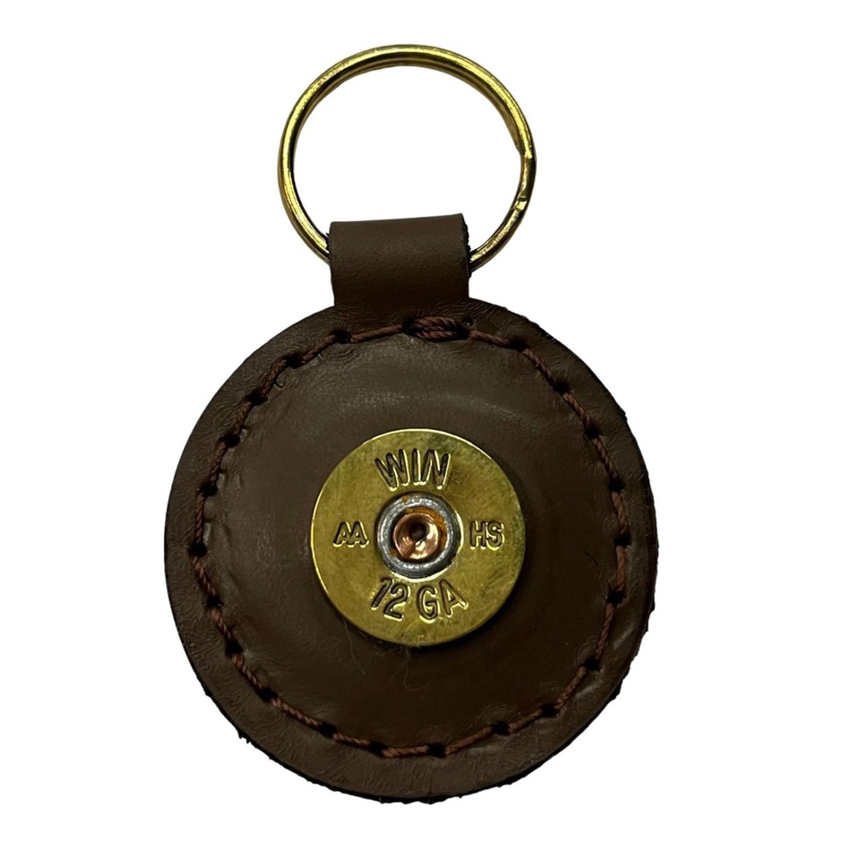 Leather / Buffalo shotgun shell Key Chain Key Ring TRAP SKEET SPORTING ...