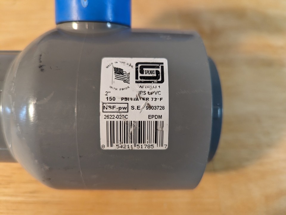 Spears 2621-020G Utility Ball Valve 2" Threaded Nominal FNPT End Style ...