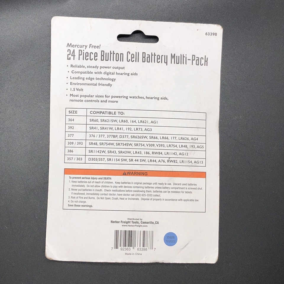 24 Piece Button Cell Battery, Multi Pack, Thunderbolt Magnum, New ...
