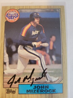 Autographed JOHN MIZEROCK 1987 Topps card Houston Astros COA | eBay