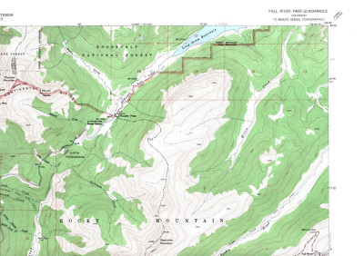 Fall River Pass, Colorado 1958 Vintage USGS Topo Map 7.5 Quadrangle ...
