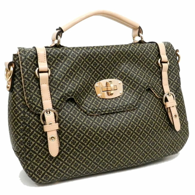 ALBA signature office Shoulder office messenger Bag Purse print Black ...