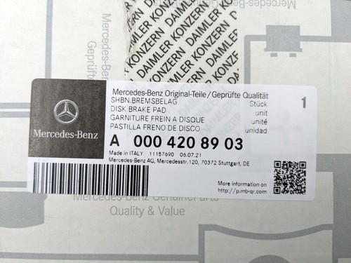 Original Mercedes Bremsbeläge Bremsklötze VORNE 205 213 238 A0004208903 ...