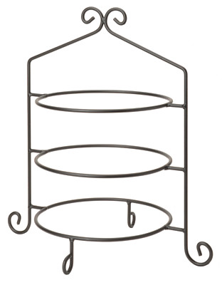 3 Tier PIE PLATE STAND - Solid Wrought Iron Triple Rack Display ...