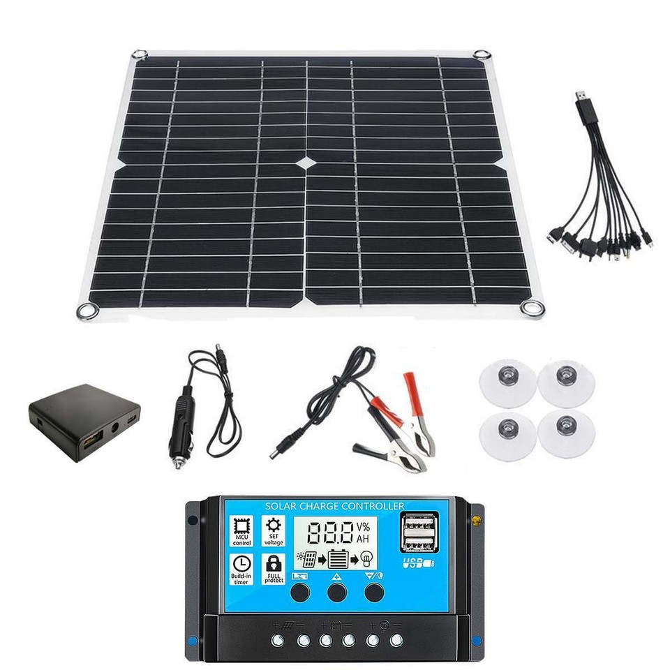 6000W Complete Solar Panel Kit Solar Power Generator 100A Home 110V ...