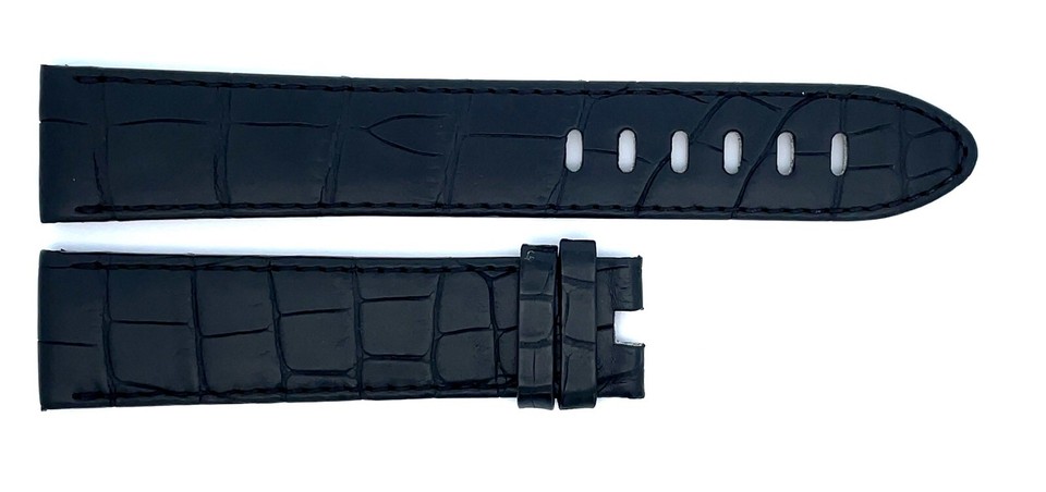 Montblanc Men's 22mm x 20mm Black Alligator Leather Watch Band Strap ...