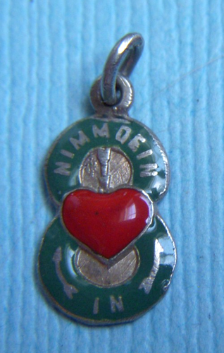 Vintage enamel Take Your Heart In rebus silver charm | eBay