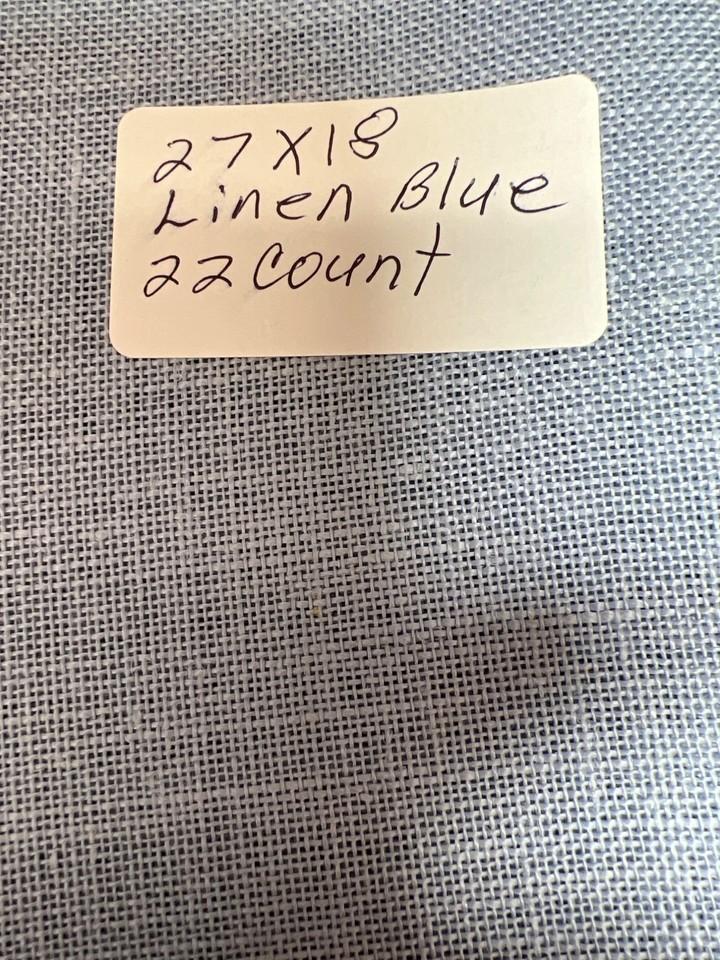 Blue 22 Count Linen Fabric 27x18 Inches Cross Stitch Material | eBay