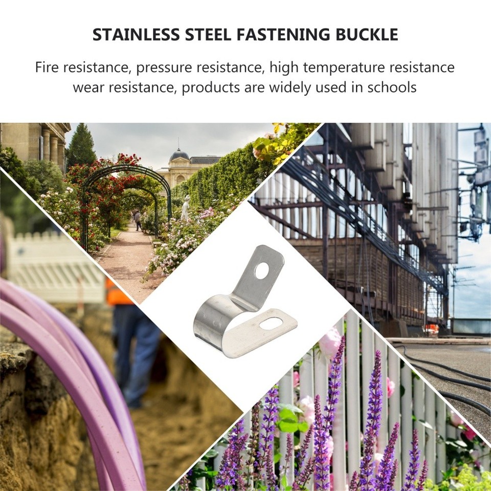 Set of 2 Cable Clamp Fixing Buckle Wire Wall Clips Metal Type Clamps | eBay