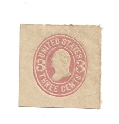 U S Stamps postal stationery cut square Scott U59 three cents mint cv 7 ...