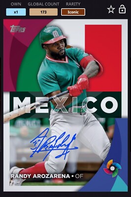Topps BUNT DIGITAL On the Map 2023 RANDY AROZARENA Mexico WBC Stars ...