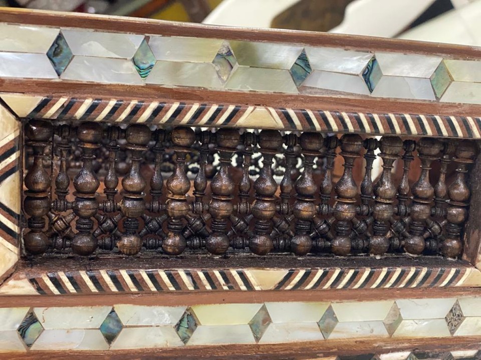 Handmade Wood Islamic Pulpit Inlaid Shell & Camel Bone | eBay