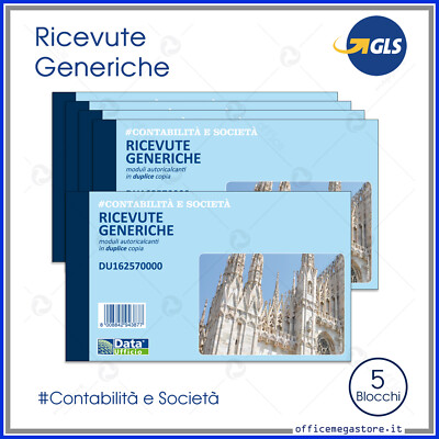 modulistica blocco ricevute generiche di denaro 5 blocchetti 10x16,5 ...