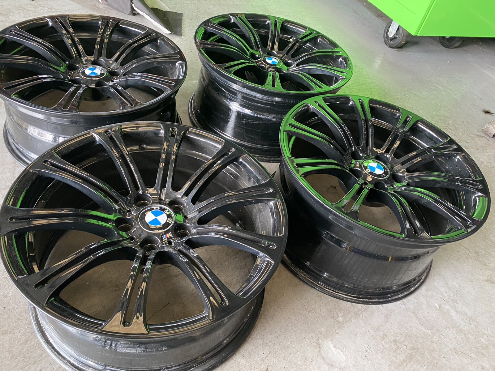 BMW M3 E90 E92 E93 SET 4X 19" GENUINE 220M Gloss BLACK ALLOY WHEELs ...