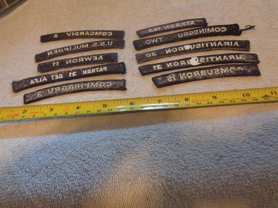 Ten (10) Different Navy Tabs or Rockers (BOX KIWI BAG#CT4) | eBay