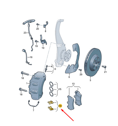VW TOUAREG 7P FRONT DISC BRAKE PAD ATTACHMENT PARTS SET 7P0698269C | eBay