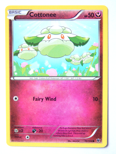 Cottonee 70/124 (NM, Pokemon Card, Fates Collide, 2016, Fairy, Common ...