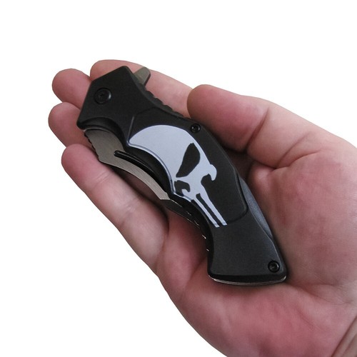 ElitEdge SKULL PUNISHER Folding Spring Assisted Pocket KNIFE Death's ...