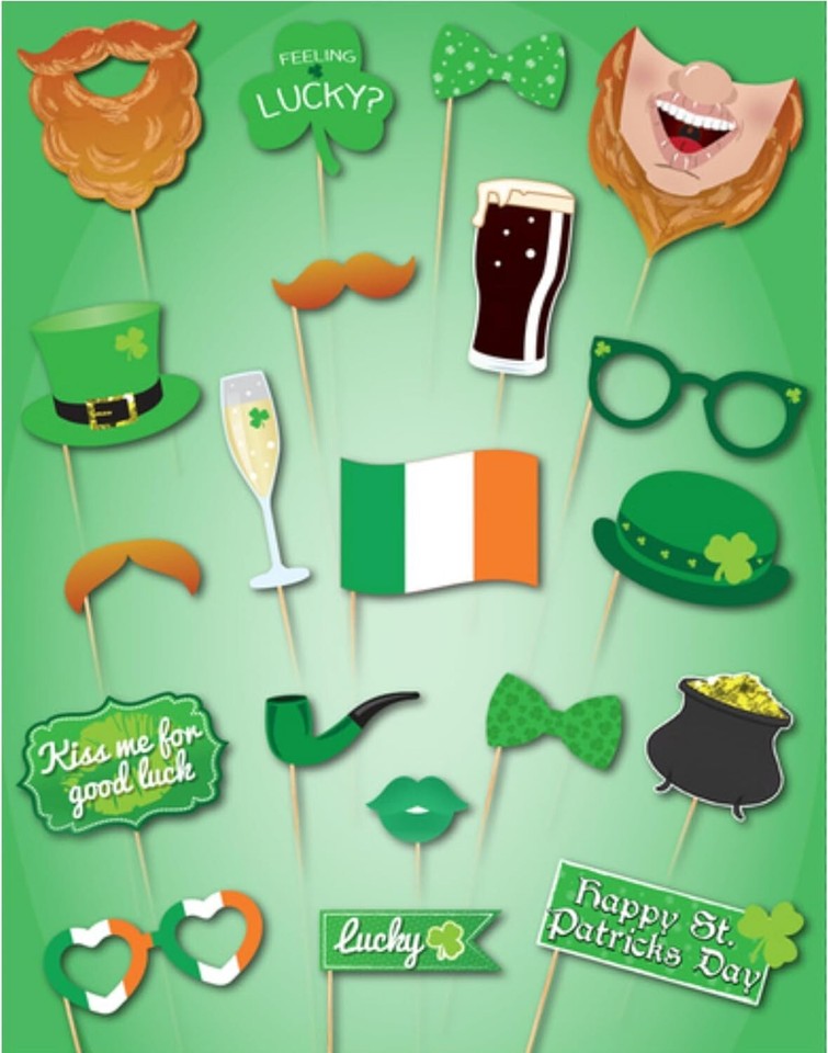 20x St Patricks Day Party Irish Decorations Photo Props Celebration ...