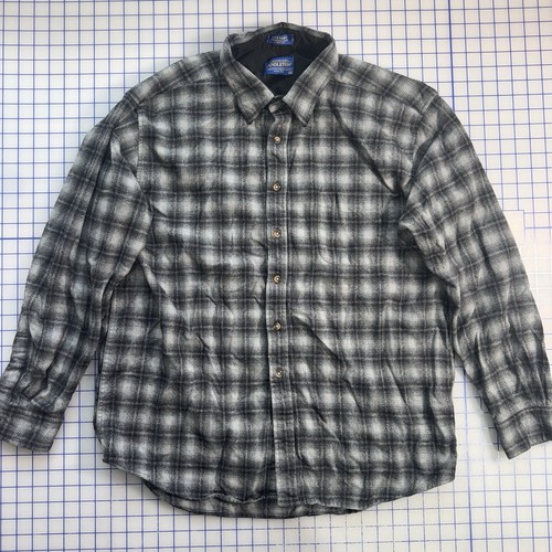Pendleton Plaid Flannel Shirt Mens XXL Lodge Grey Gray Black Tartan ...