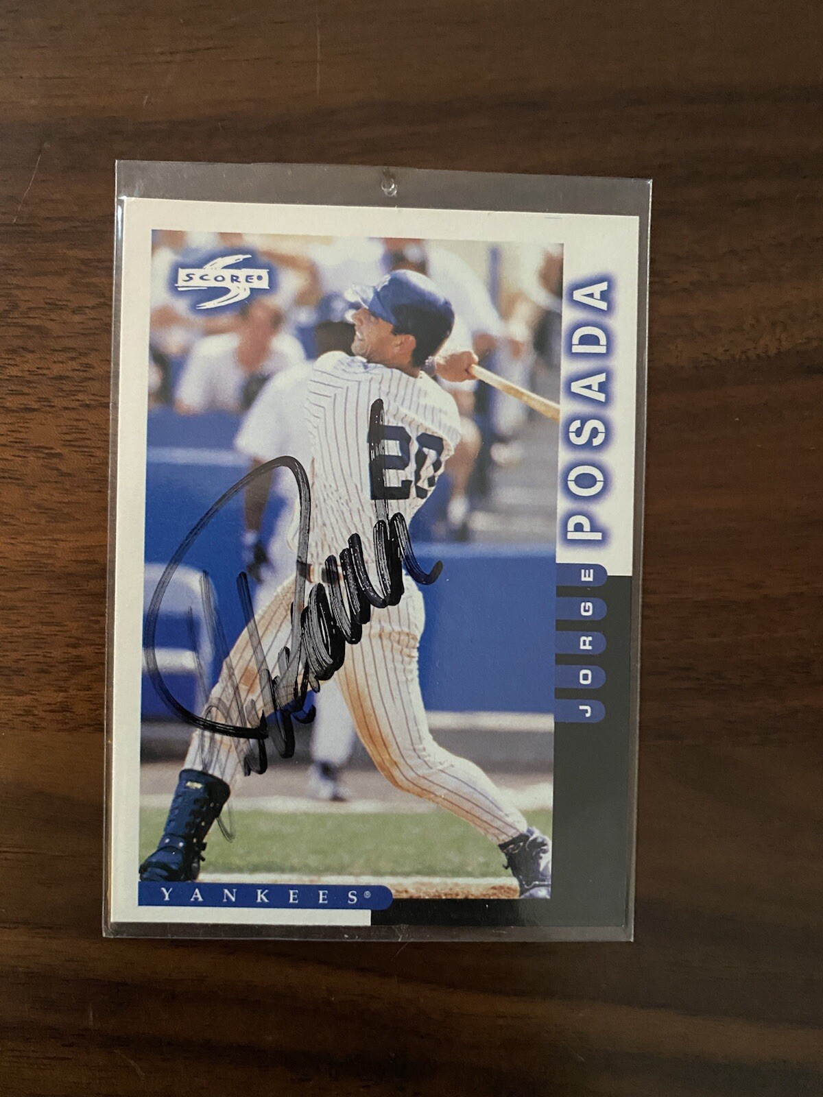 Jorge Posada Autographed Baseball Card Score 1998 | eBay