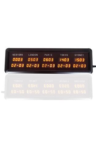 Mini digital world time zone 0.4 inch LED electronic clock multi zone 5 ...
